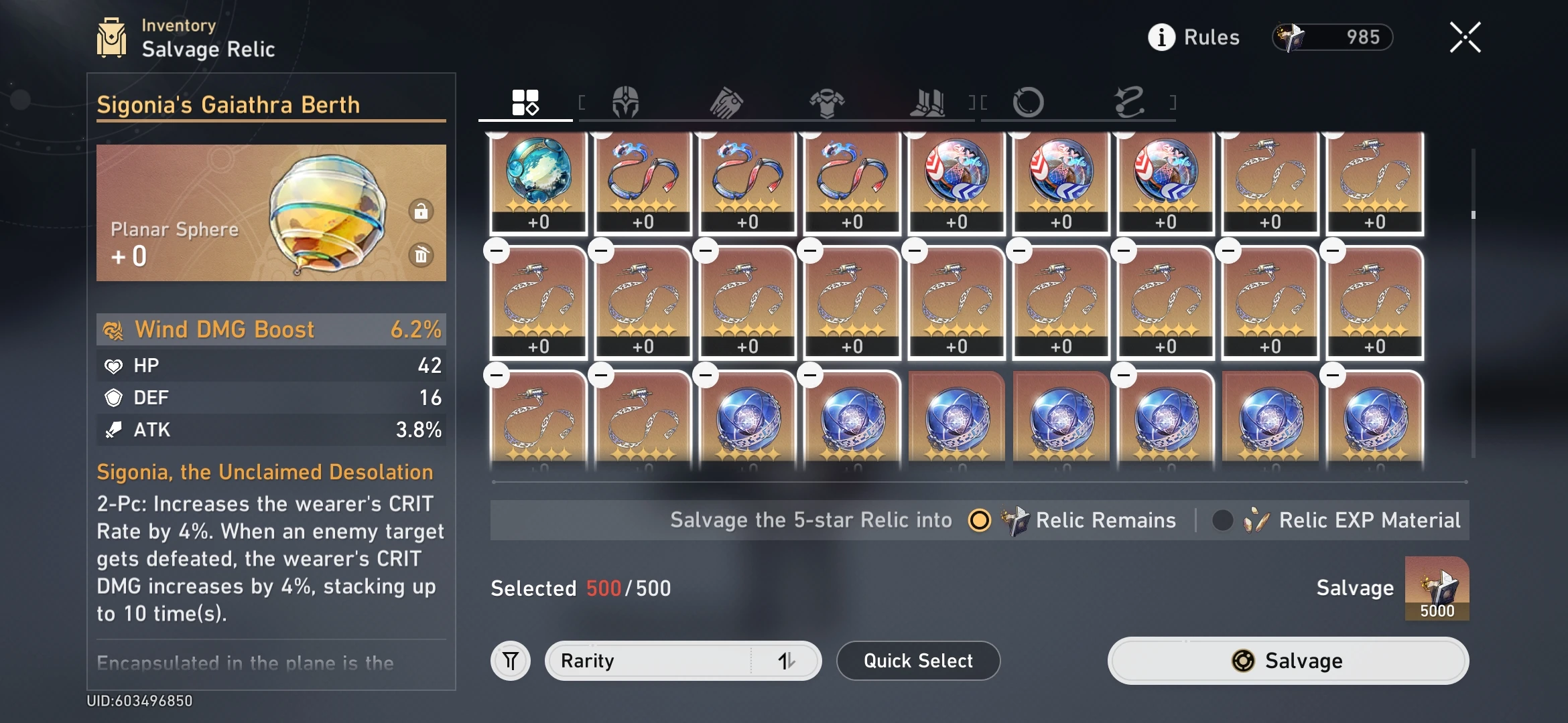 Relic inventory Genshin Impact | HoYoLAB