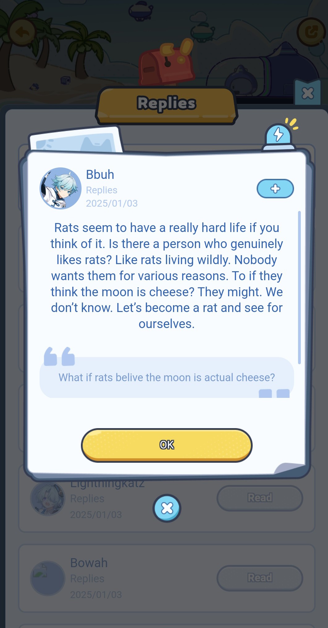 i like moe rats cuz they blind | HoYoLAB