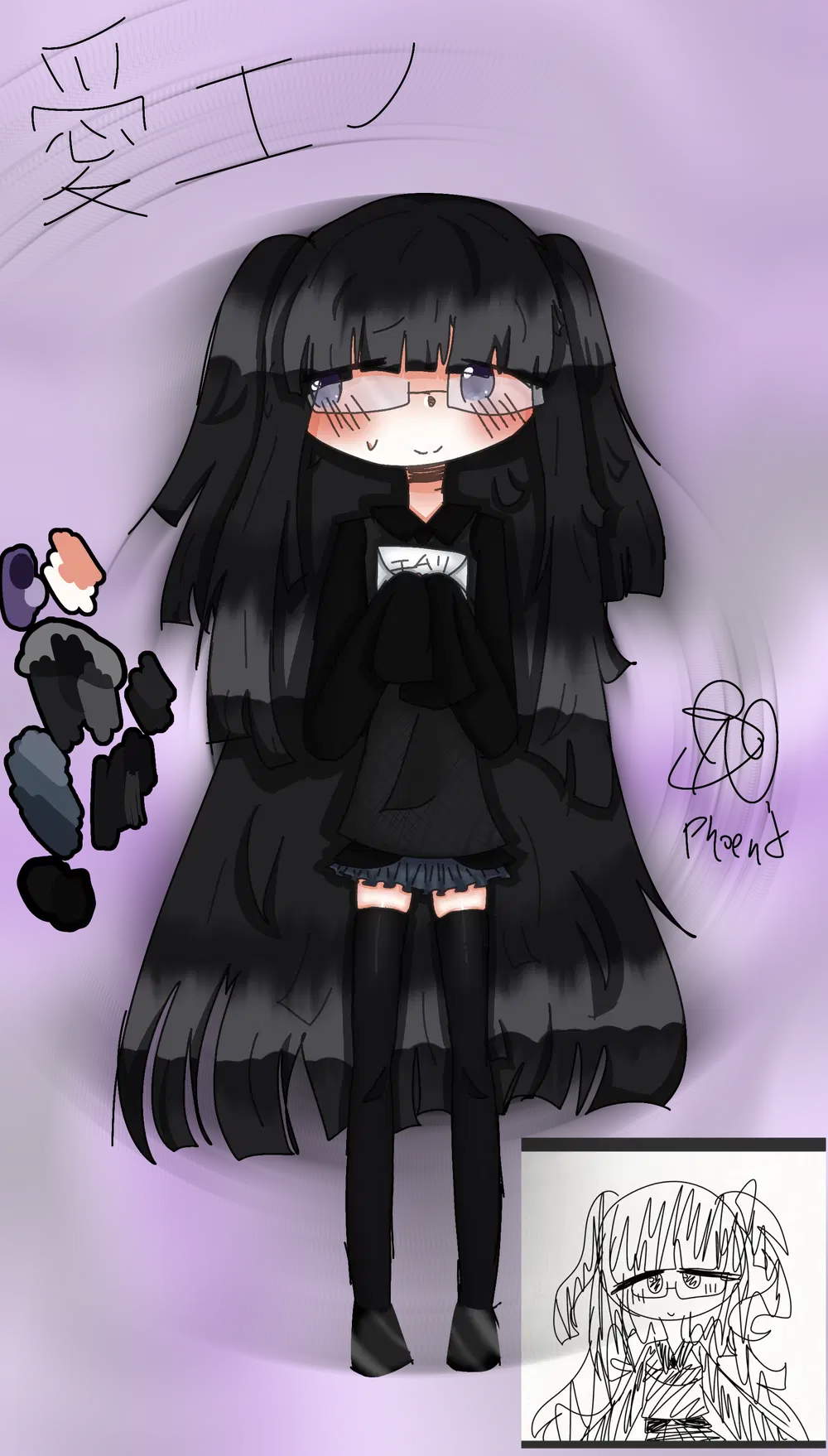 everything black edit gacha