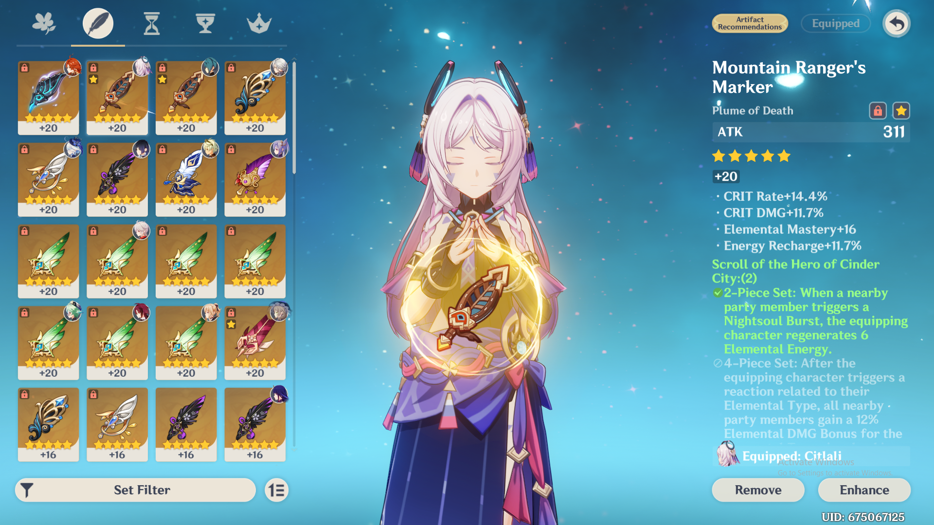 While I was farming artifacts for my citlali I accidentaly rolled one ...