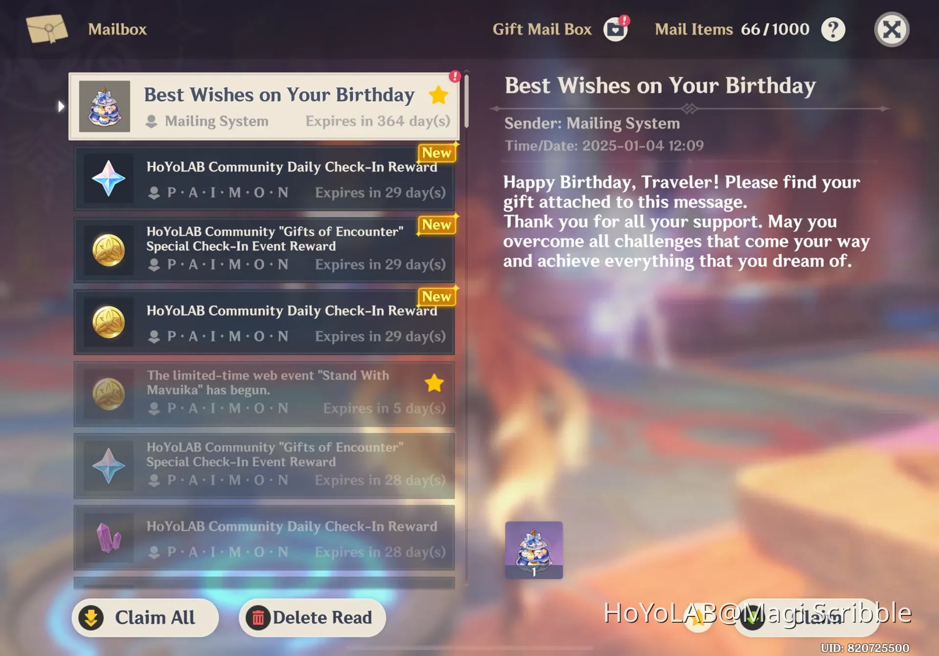 My genshin birthday Genshin Impact | HoYoLAB