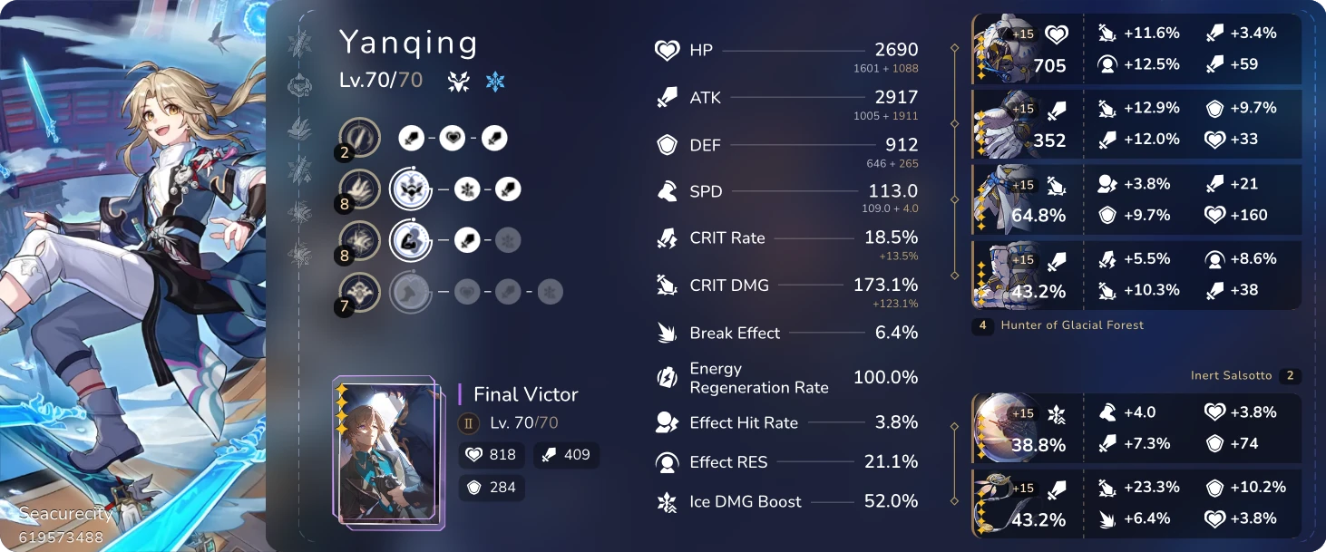 Can You Rate My Yanqing Build Please. Give me you most Honest Opinions ...