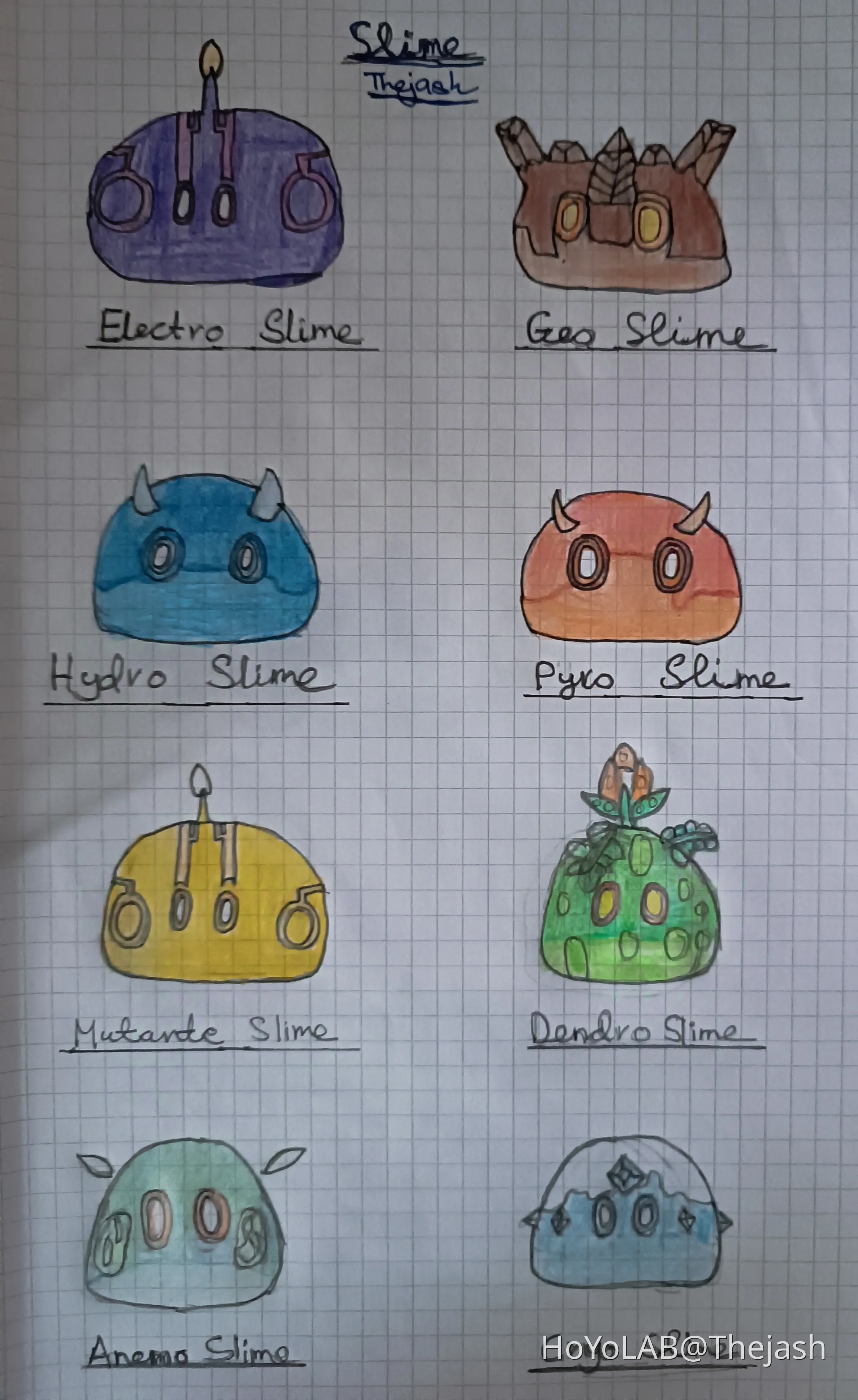I drew all the Slimes. Genshin Impact | HoYoLAB