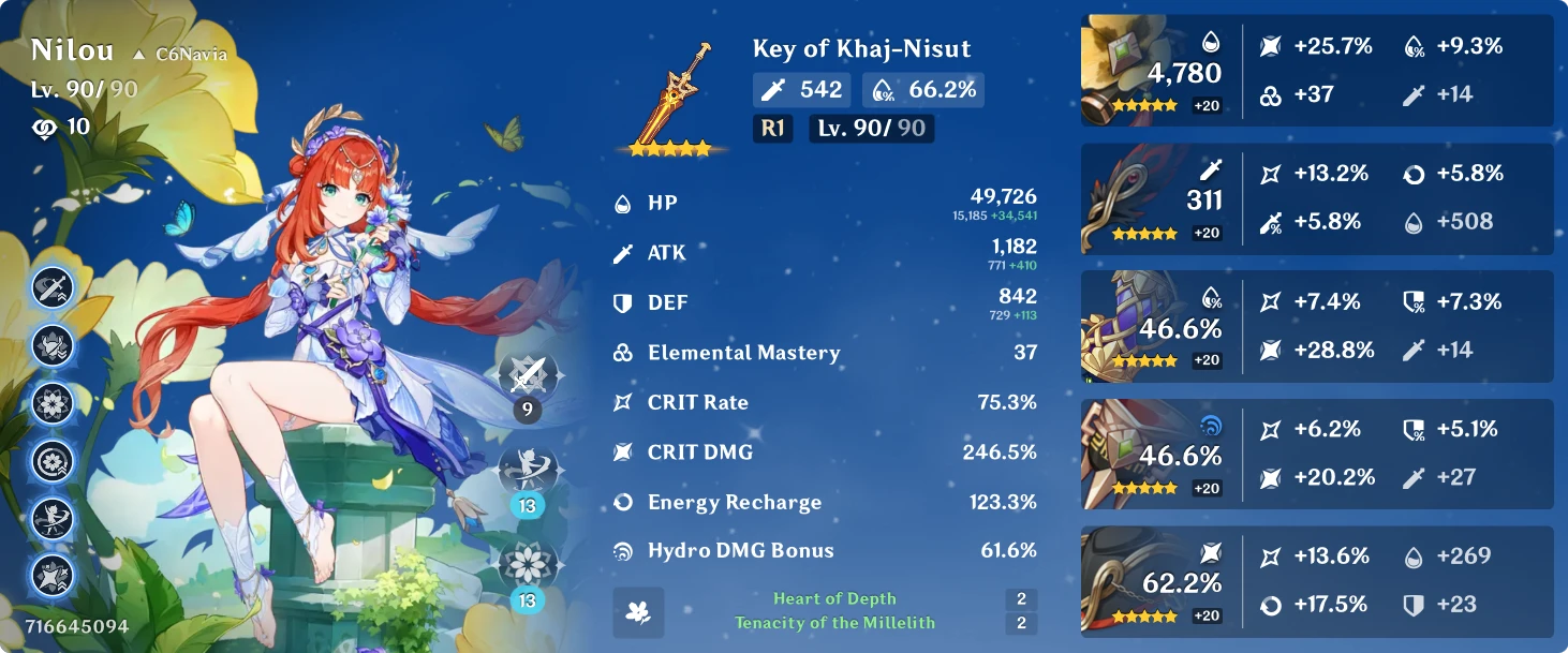 C6 Nilou build showcase Genshin Impact | HoYoLAB