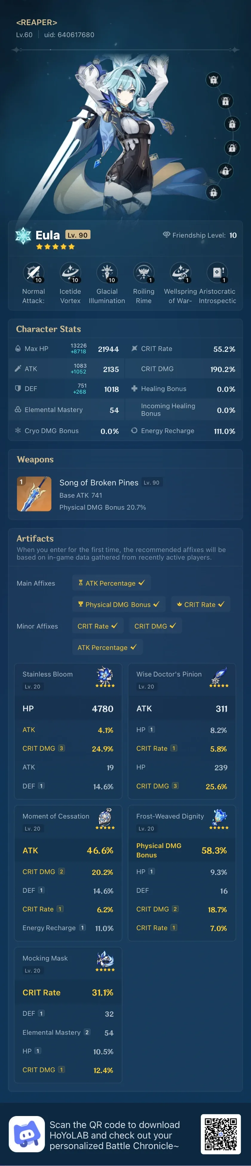 My current build for Eula. Genshin Impact | HoYoLAB