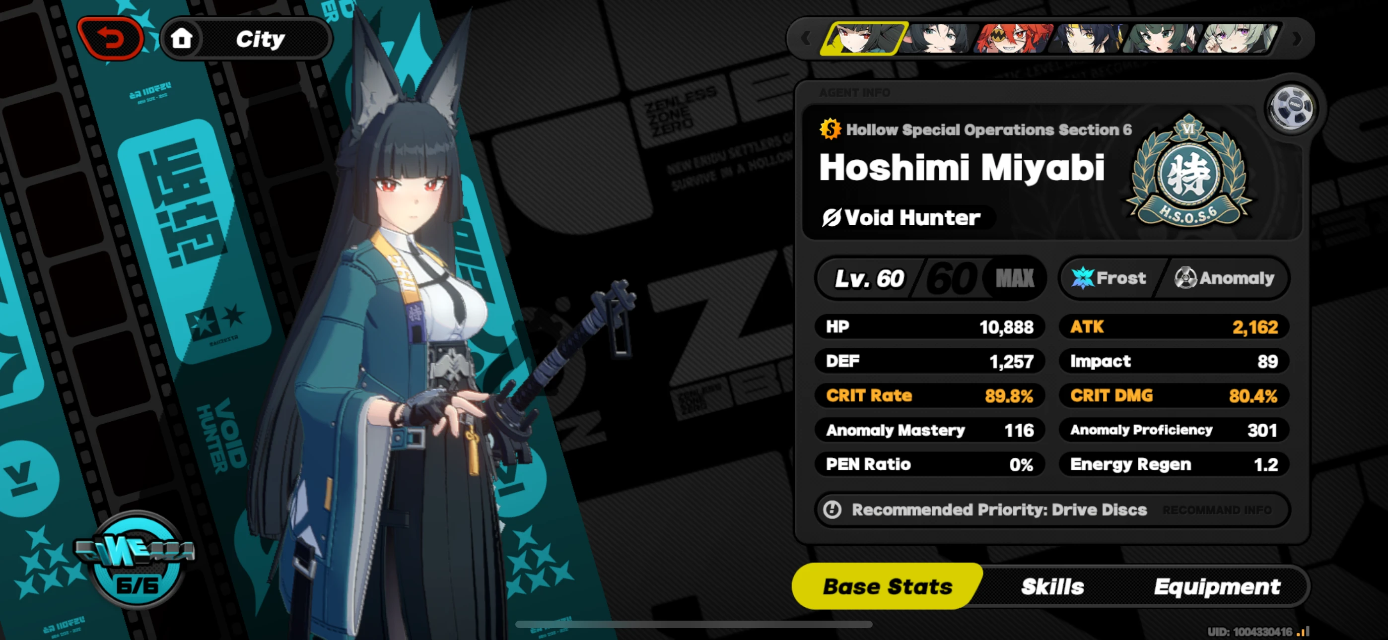Miyabi stats Zenless Zone Zero | HoYoLAB