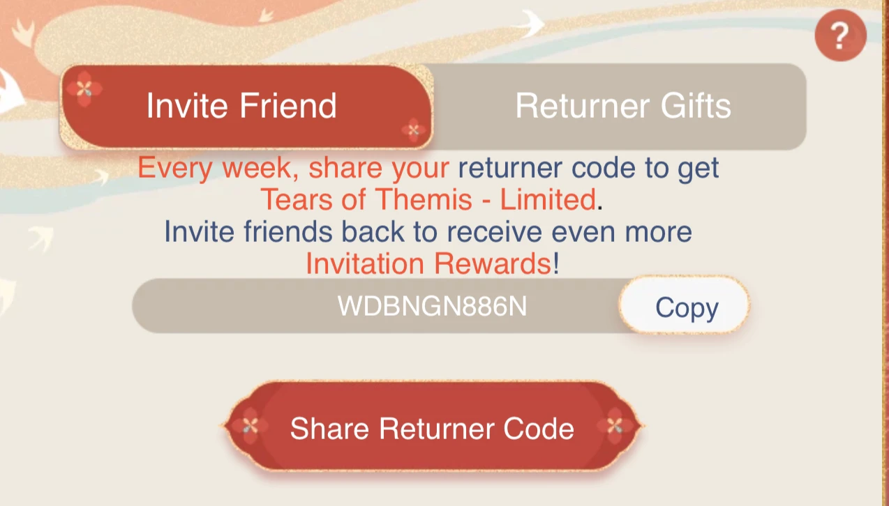 Tears of Themis Returner Code! Tears of Themis | HoYoLAB