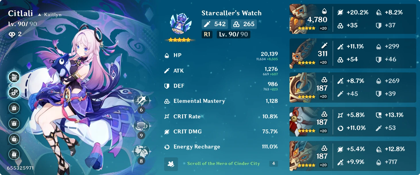 Citlali Build 6 Days Later Genshin Impact | HoYoLAB