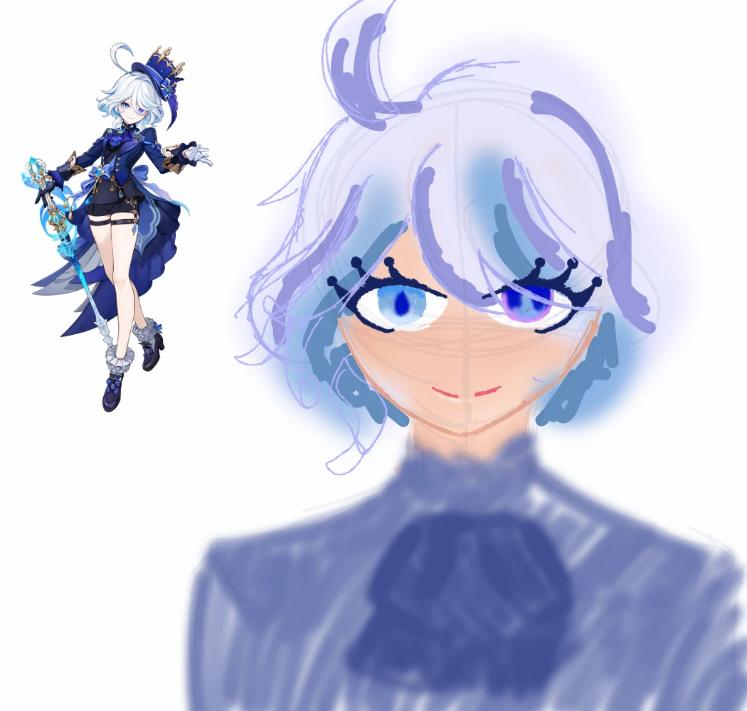furina drawing that I gave up half way through Genshin Impact | HoYoLAB