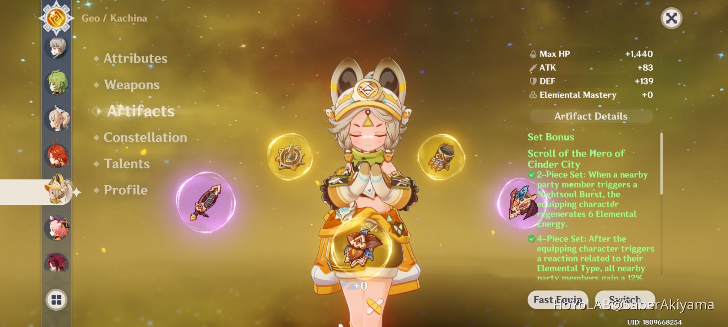 A full set of Scroll of the Hero of Cinder City artifacts! Genshin Impact | HoYoLAB