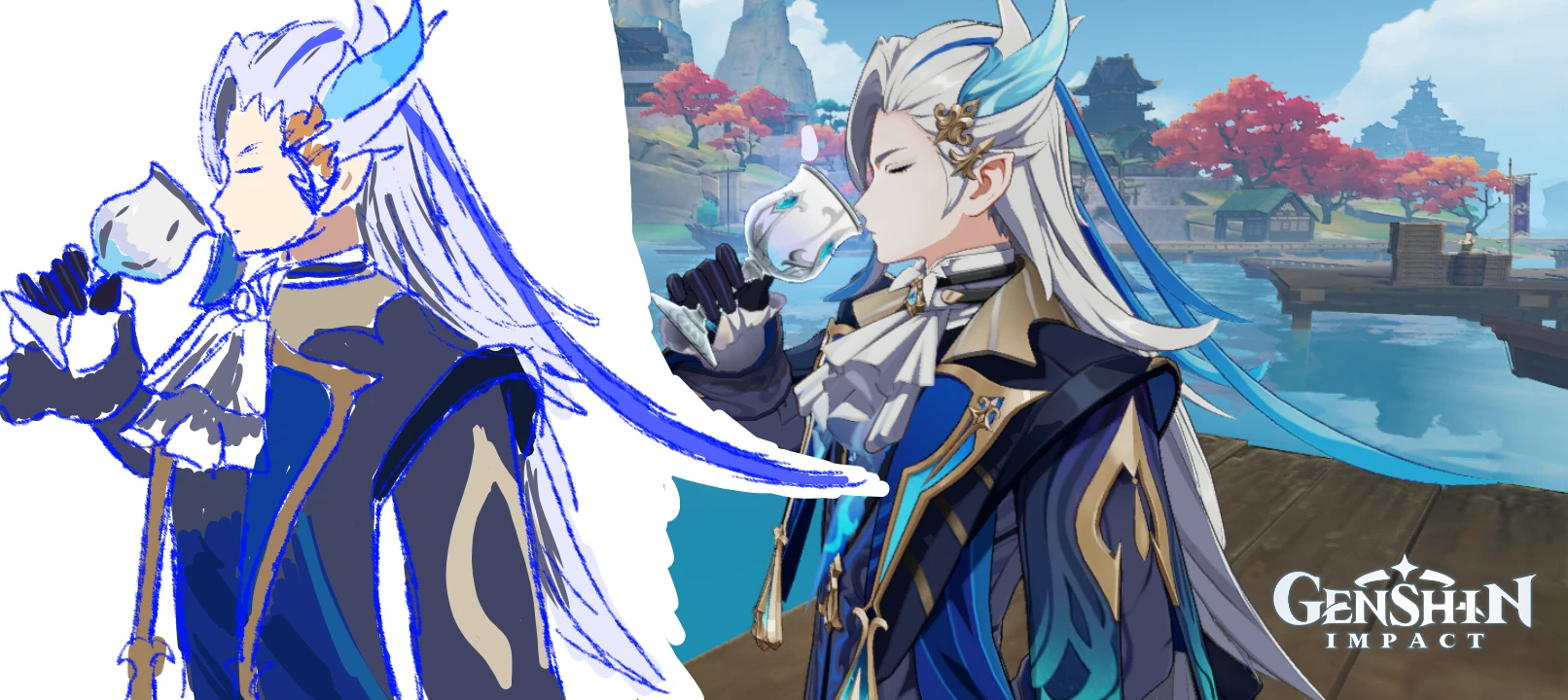 if you drink water Neuvillette will feel happy Genshin Impact | HoYoLAB