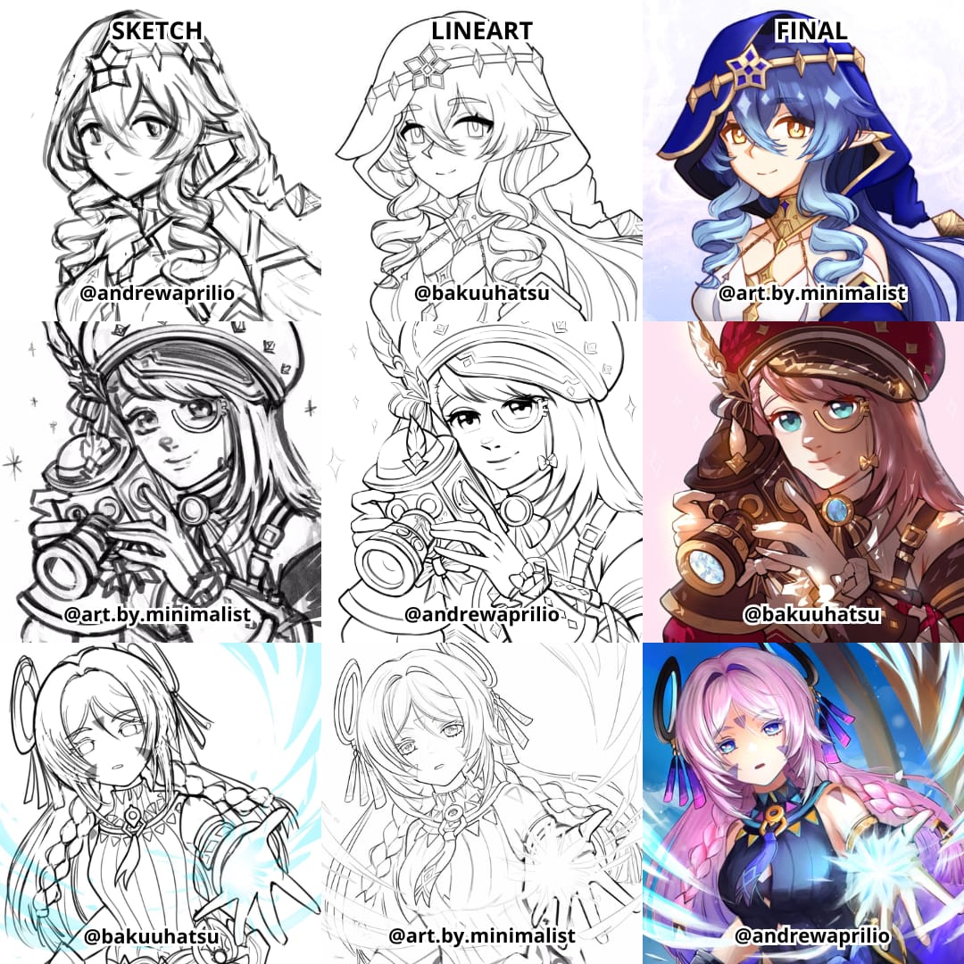 [Three Way Art Collab][Cyro Girls ️] Genshin Impact | HoYoLAB