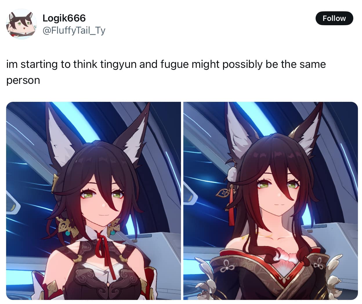 HMMMM na Tingyun is little shorter sorry its cap for me Honkai: Star ...