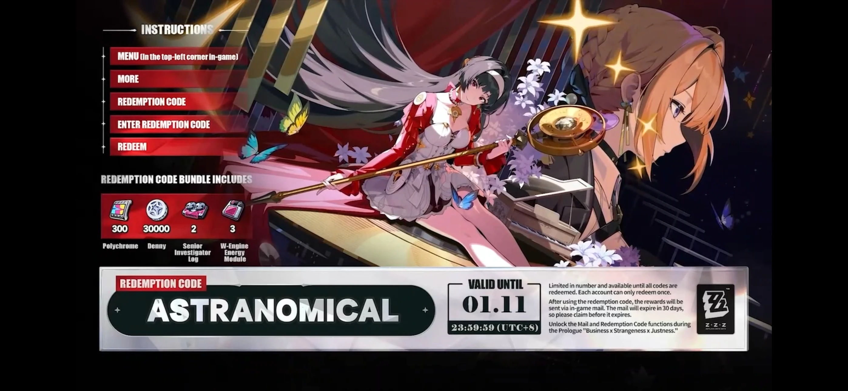 Astronomical Redeem Code for ZZZ Zenless Zone Zero | HoYoLAB