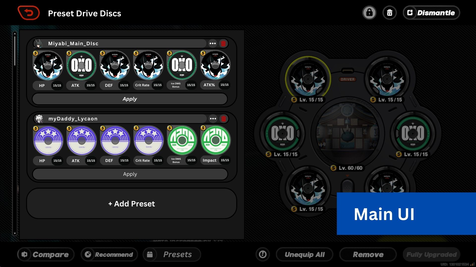 Drive Discs Preset | Game Feature Suggestion Zenless Zone Zero | HoYoLAB