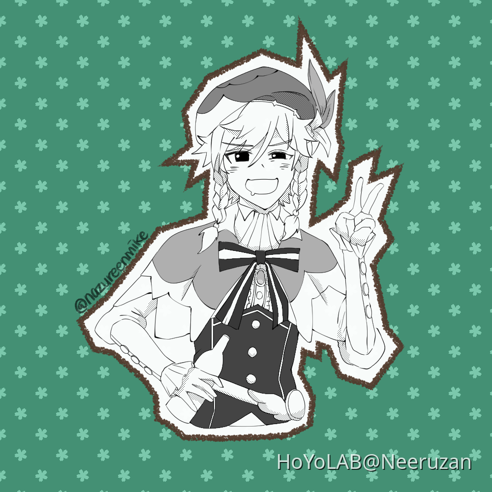 Simple half body sketch of Venti! Genshin Impact | HoYoLAB