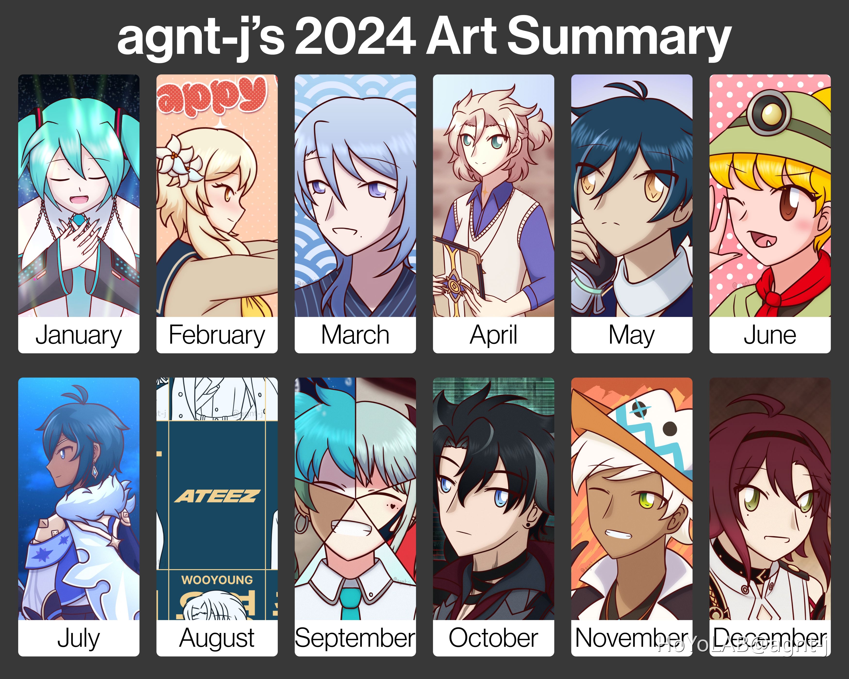[Fan Art] 2024 Art Summary (Happy New Year🎉🎉) Genshin Impact | HoYoLAB