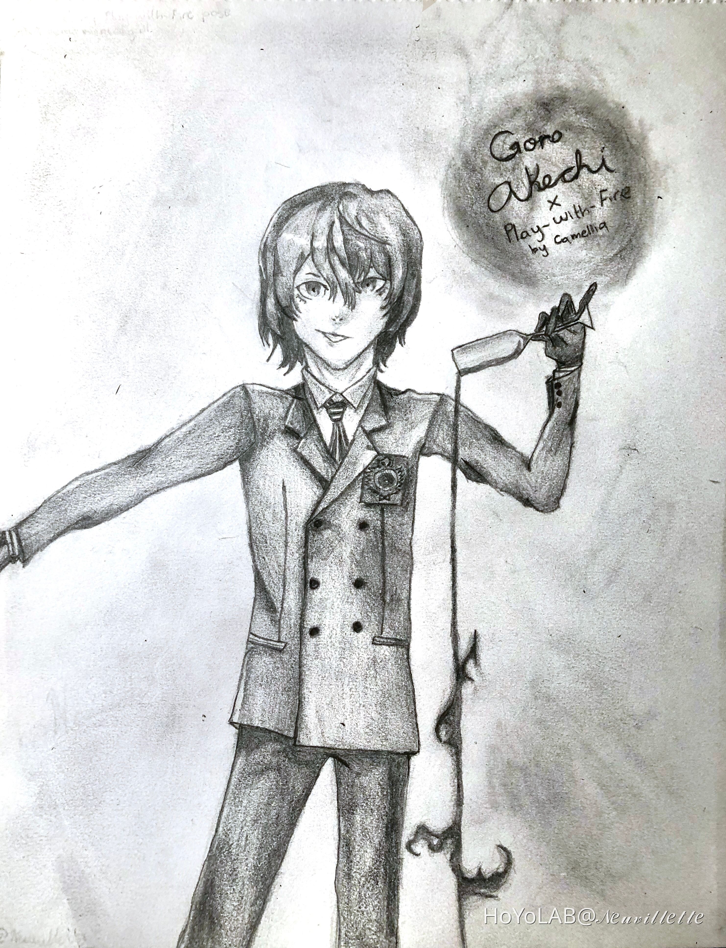 Akechi doing the Play-with-Fire pose | HoYoLAB