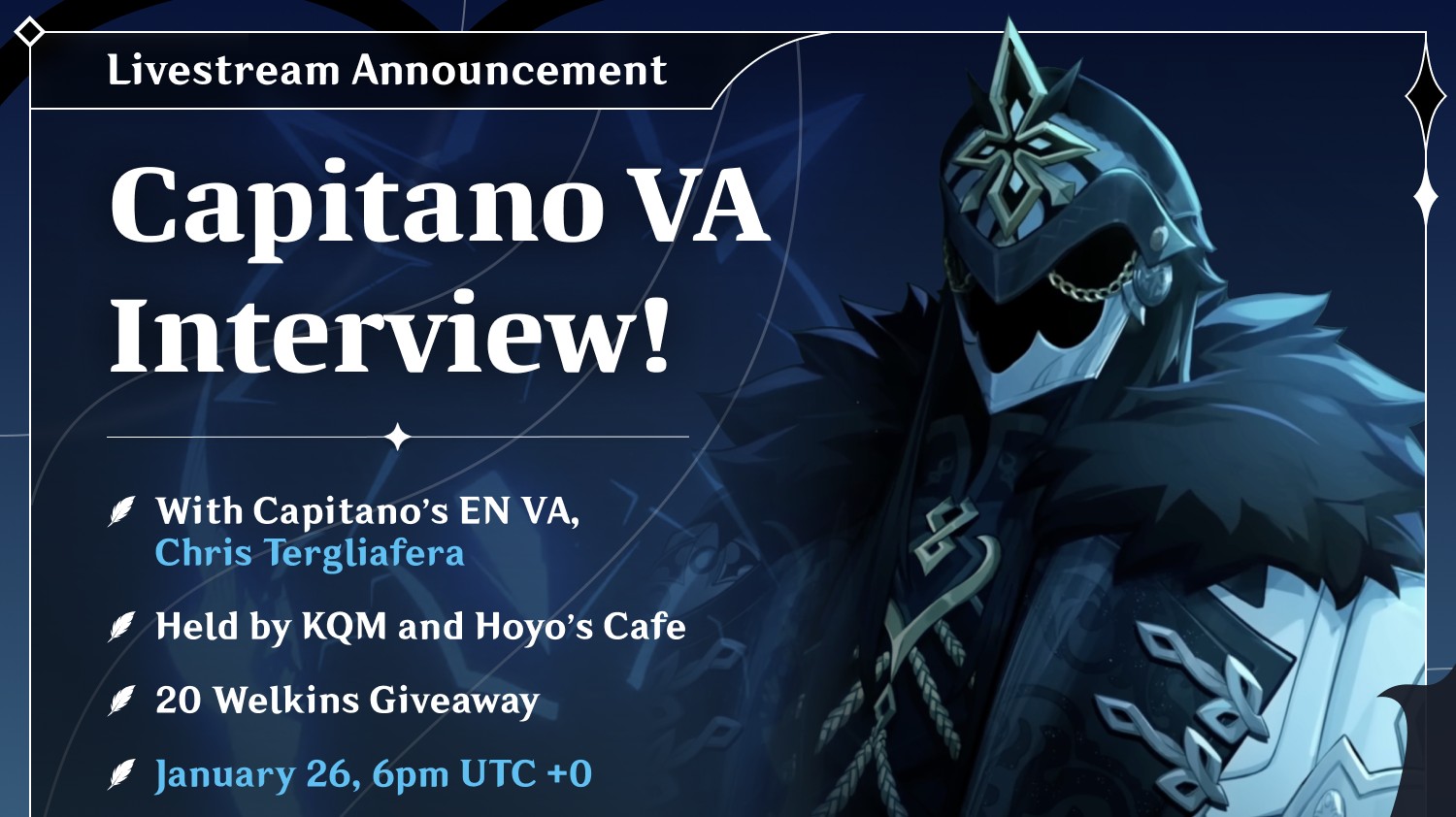 Capitano EN VA interview --repost from KQM page Genshin Impact | HoYoLAB