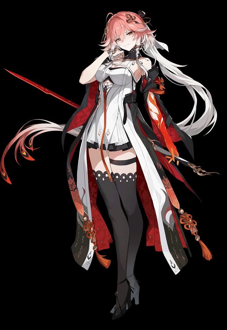 could someone draw her but with a polearm | HoYoLAB