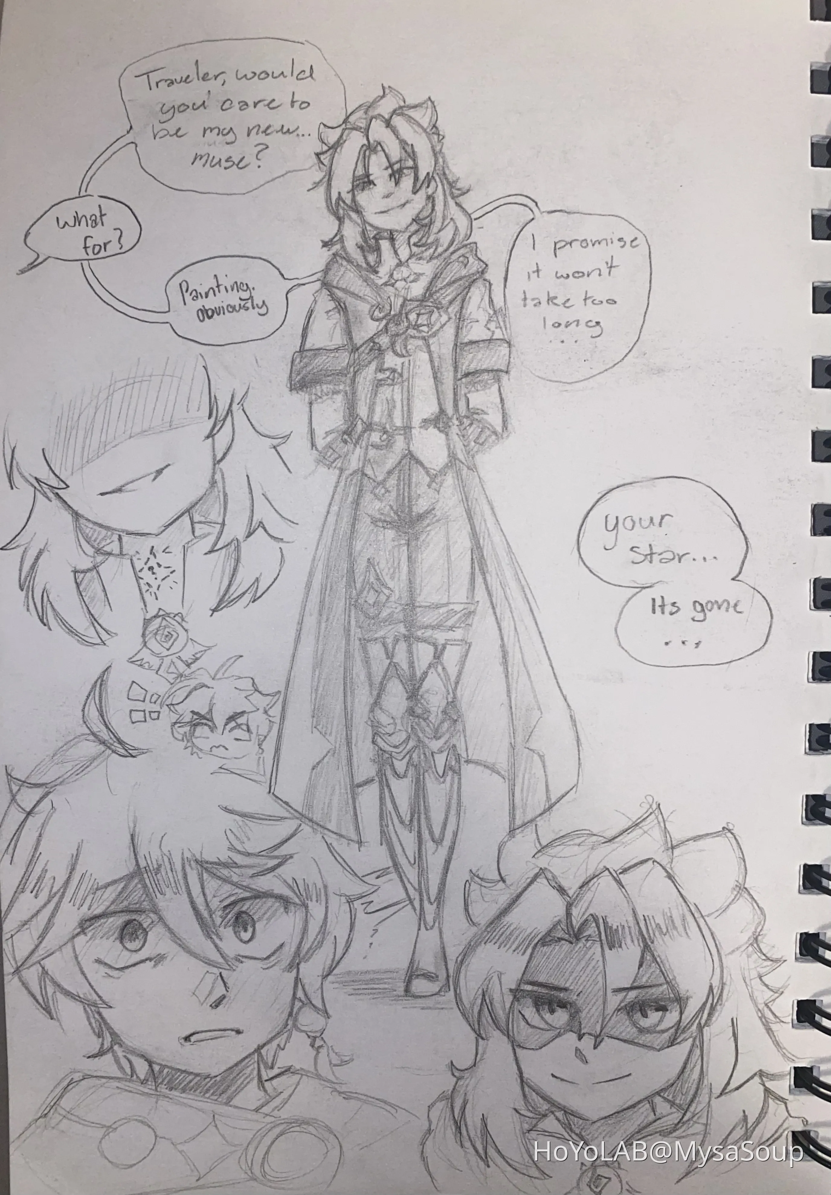 Doodling Albedo then it became a comic page that was very unplanned ...