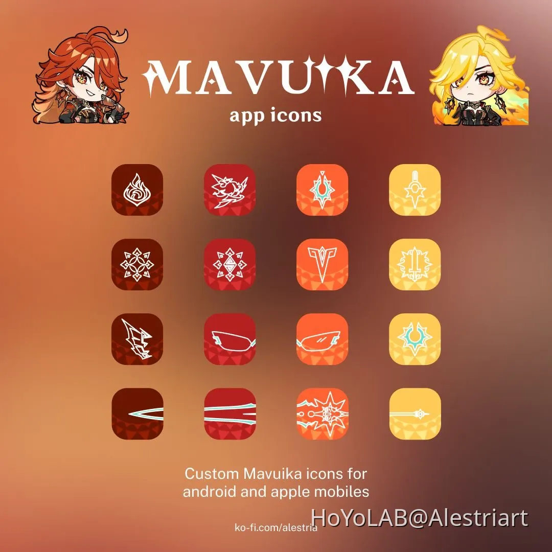 Celebrate Mavuika’s Reign with a Fiery Custom Icon Pack! 🔥 | @Alestria ...