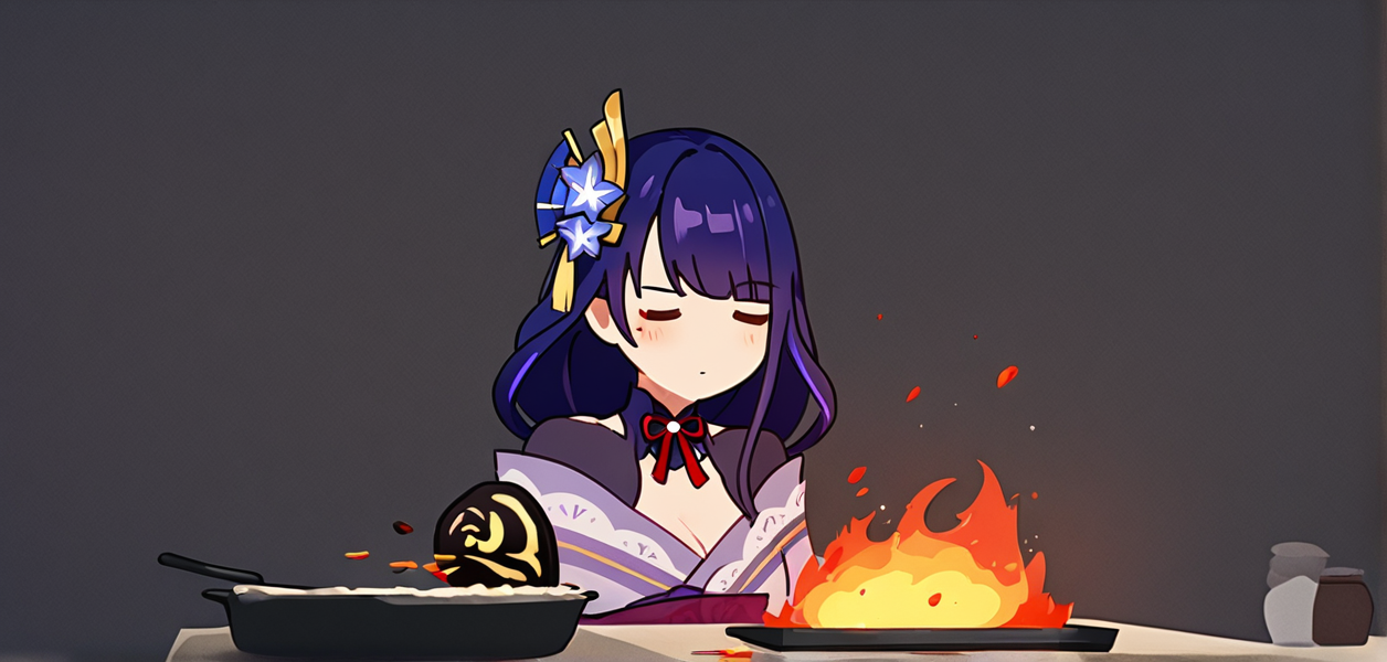 AI Art - Cooking Raiden Shogun / Ei - Who let Raiden cook?! Genshin ...