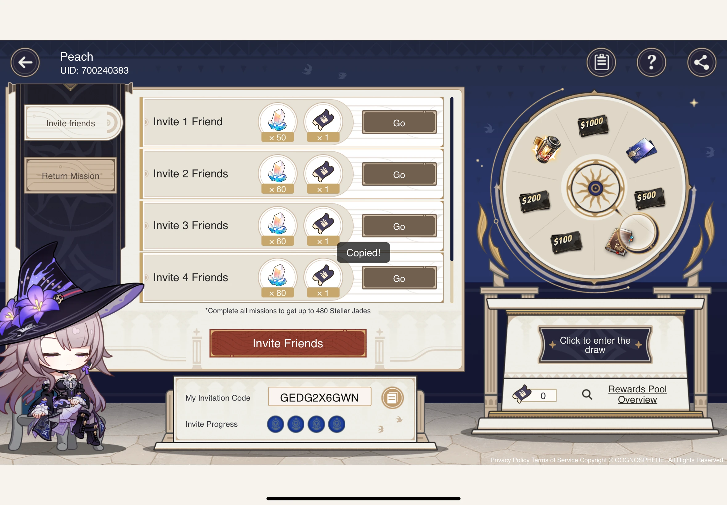 Please use my cod Honkai: Star Rail | HoYoLAB