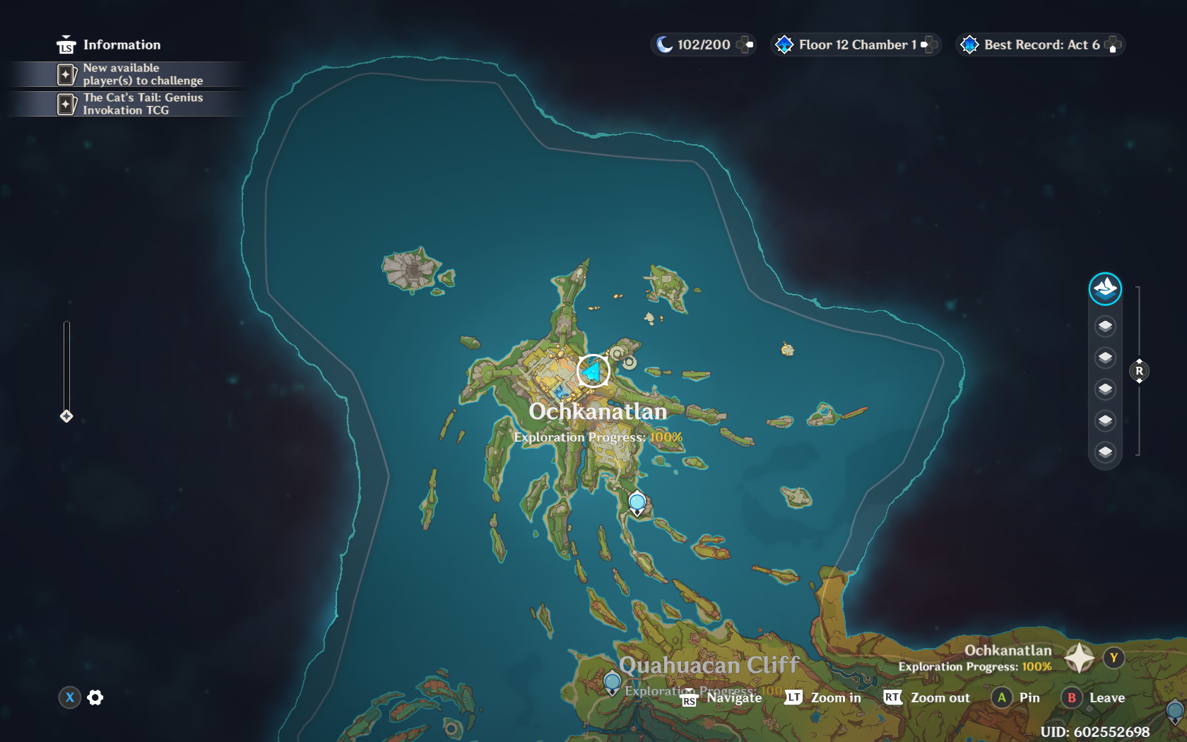 Ochkanatlan: Exploration Progress at 100% Genshin Impact | HoYoLAB
