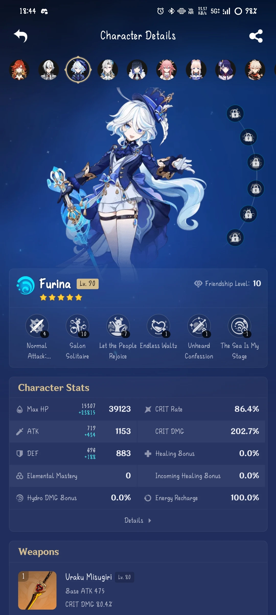 Furina build (0 ER Lol XD) Genshin Impact | HoYoLAB