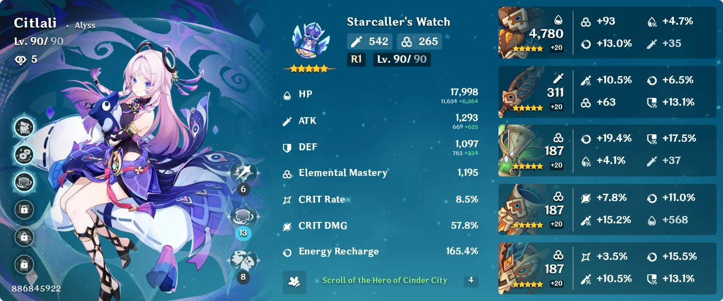 Here's my Citlali build! Genshin Impact | HoYoLAB