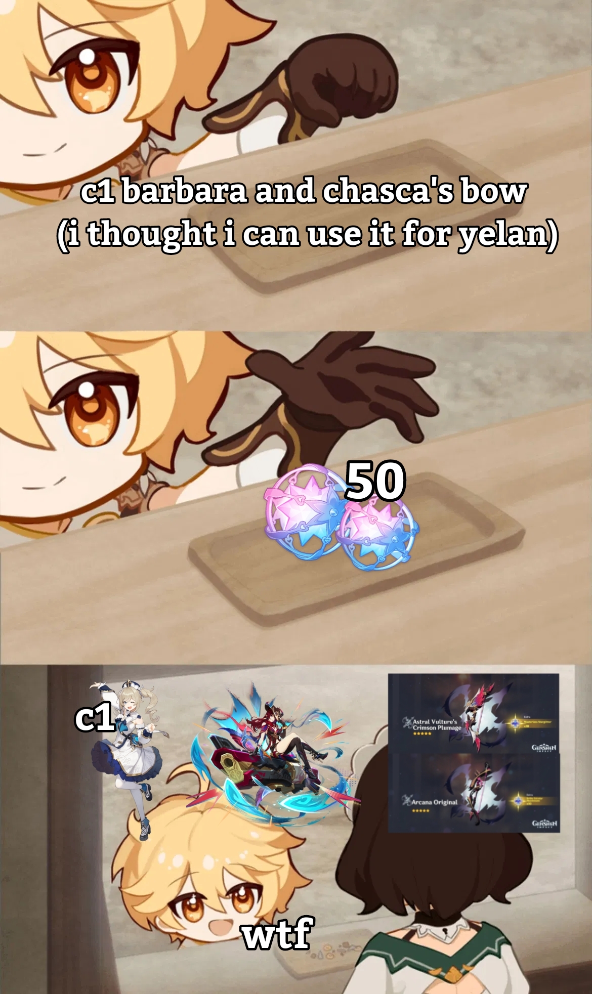 when someone ask me how i get chasca and her weapon Genshin Impact ...