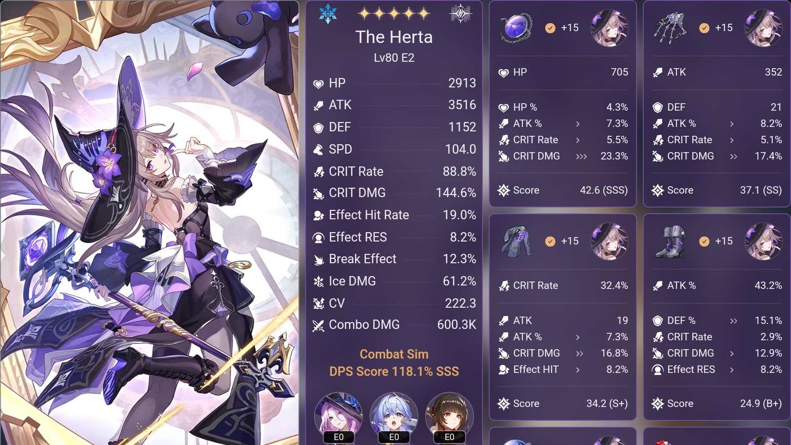 My current The Herta build Honkai: Star Rail | HoYoLAB