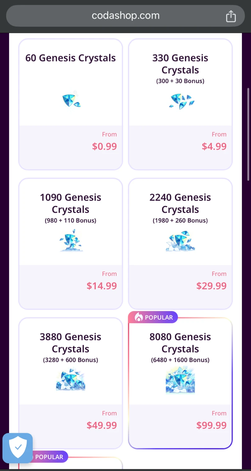 Codashop-help Genshin Impact | HoYoLAB