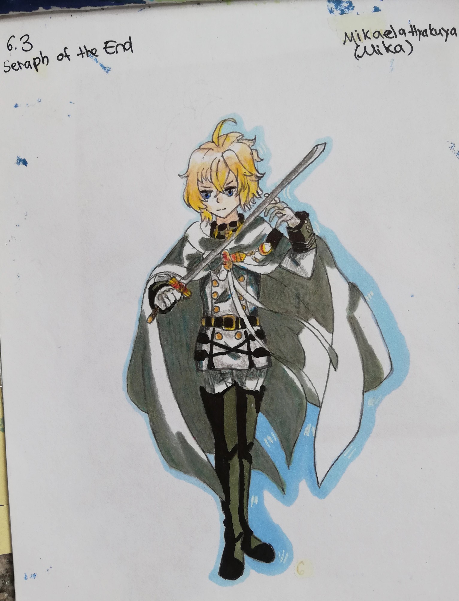 Anime drawing (21/?):Mikaela Hyakuya from Seraph of the End | HoYoLAB