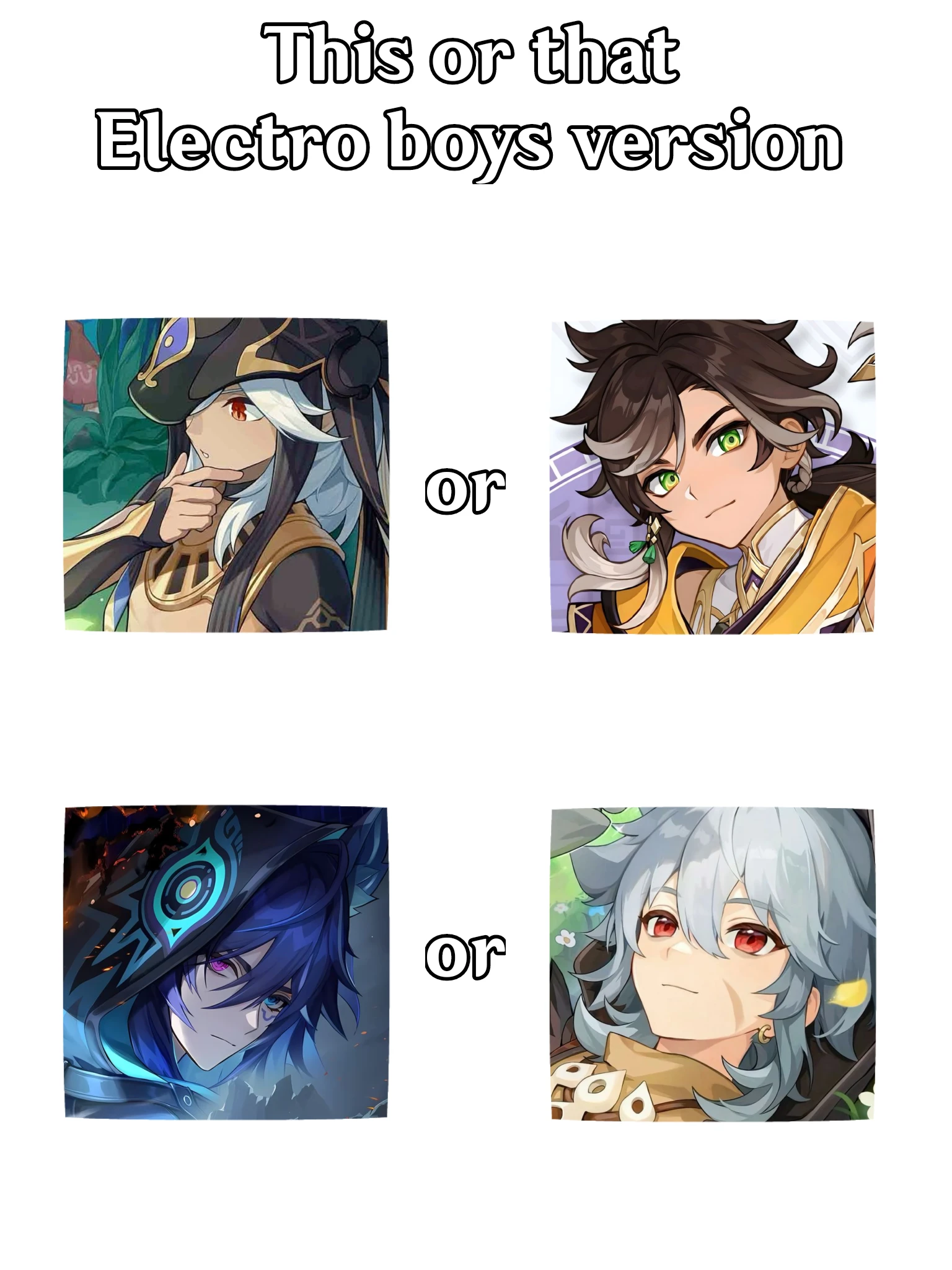 THIS OR THAT, ELECTRO BOYS VERSION Genshin Impact | HoYoLAB