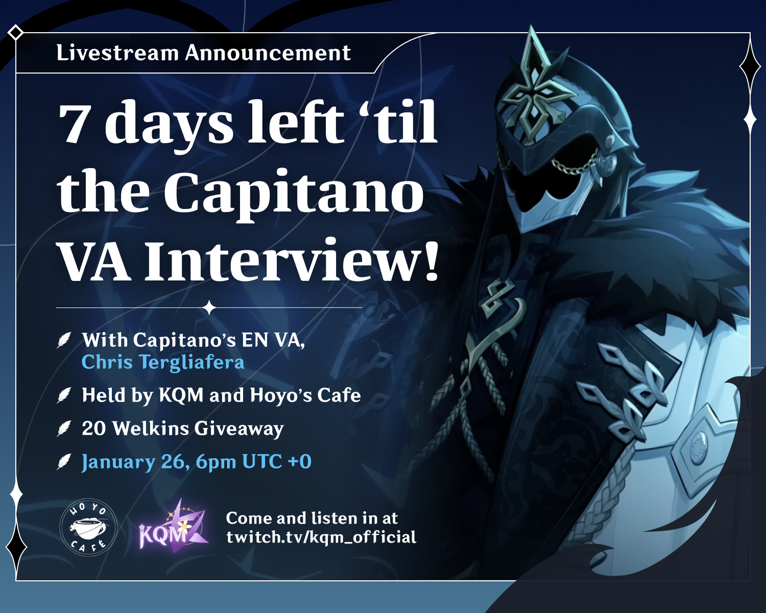 Only 7 days left 'til our interview with Capitano's EN VA! Our event ...
