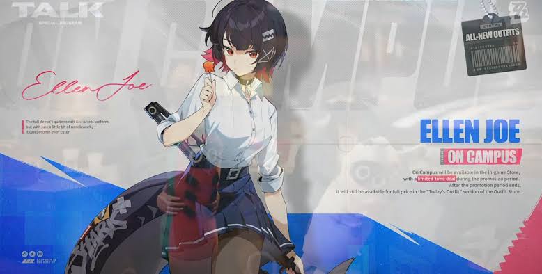 Uma colegial!? A primeira skin da Ellen Joe!! Zenless Zone Zero | HoYoLAB