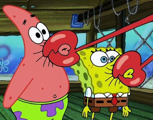 Mr krabs shut Spongebob and Patrick mouth | HoYoLAB