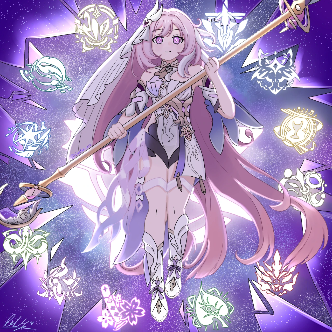 🌸 ️ELYSIA "Herrscher of Human: Ego" Fan art Honkai Impact 3rd | HoYoLAB