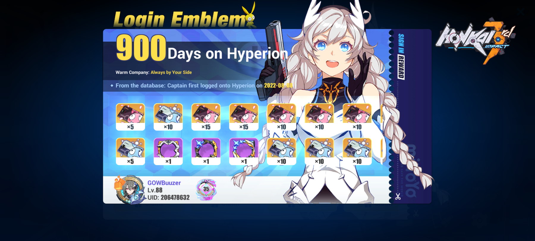 900 Days in HI3rd! Honkai Impact 3rd | HoYoLAB