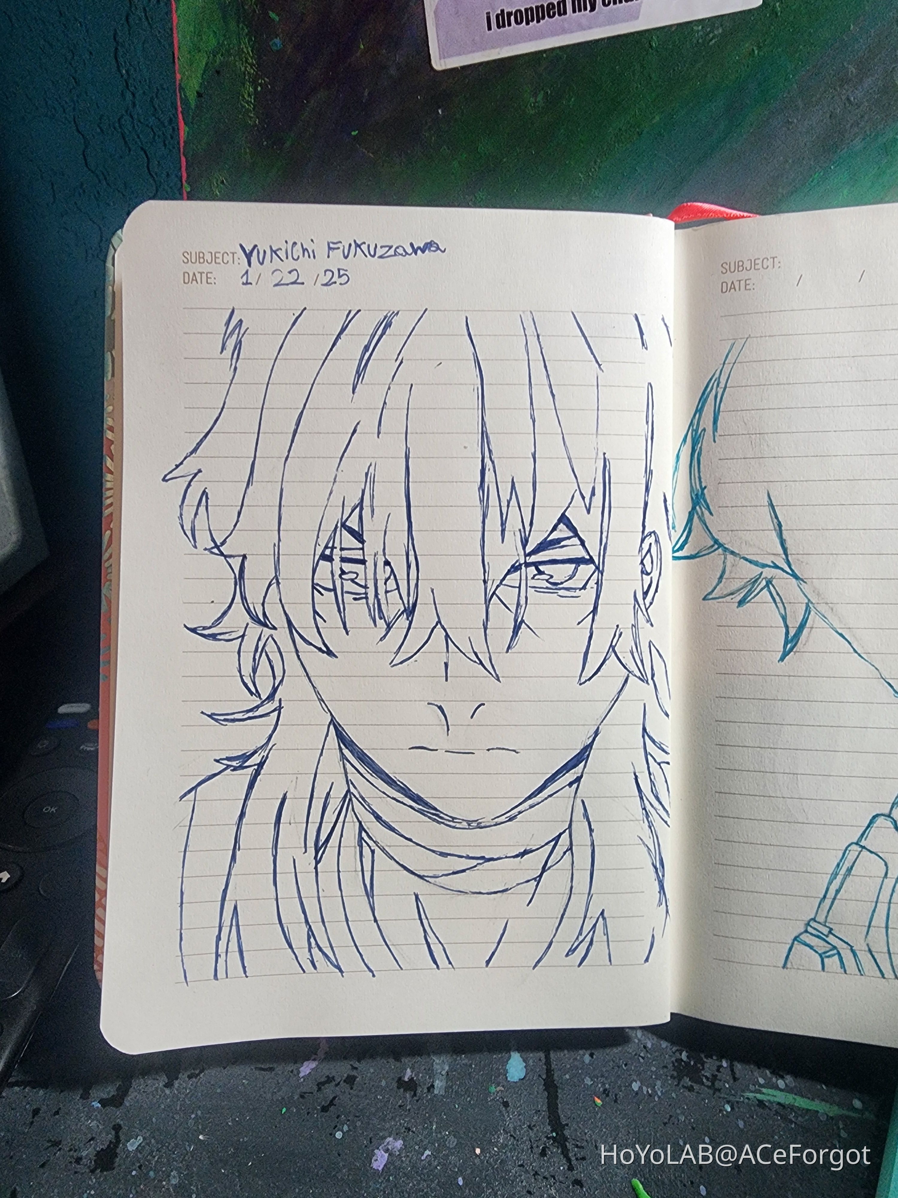 pen drawing of Fukuzawa from bsd | HoYoLAB
