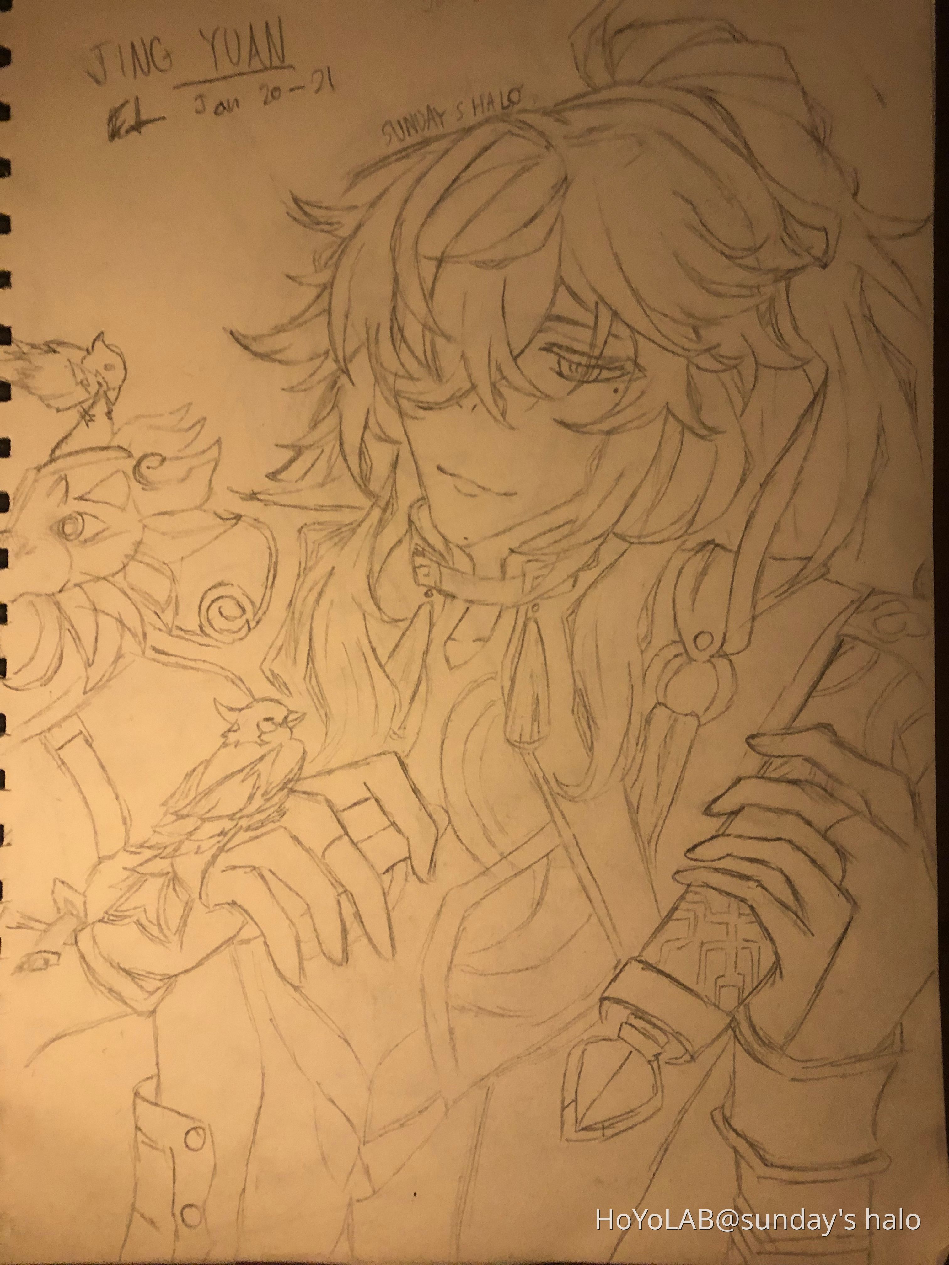I tried to draw Jing Yuan’s lightcone Honkai: Star Rail | HoYoLAB