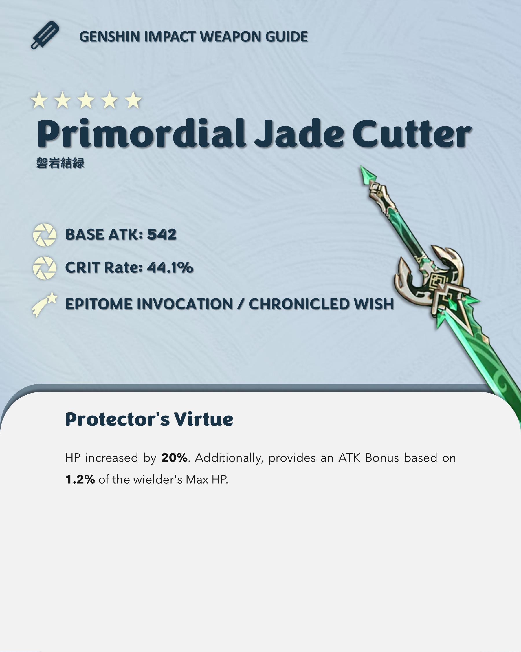 Primordial Jade Cutter | Genshin Impact Weapon Guide Genshin Impact ...