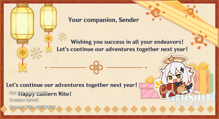 Gift Envelopes! Genshin Impact | HoYoLAB