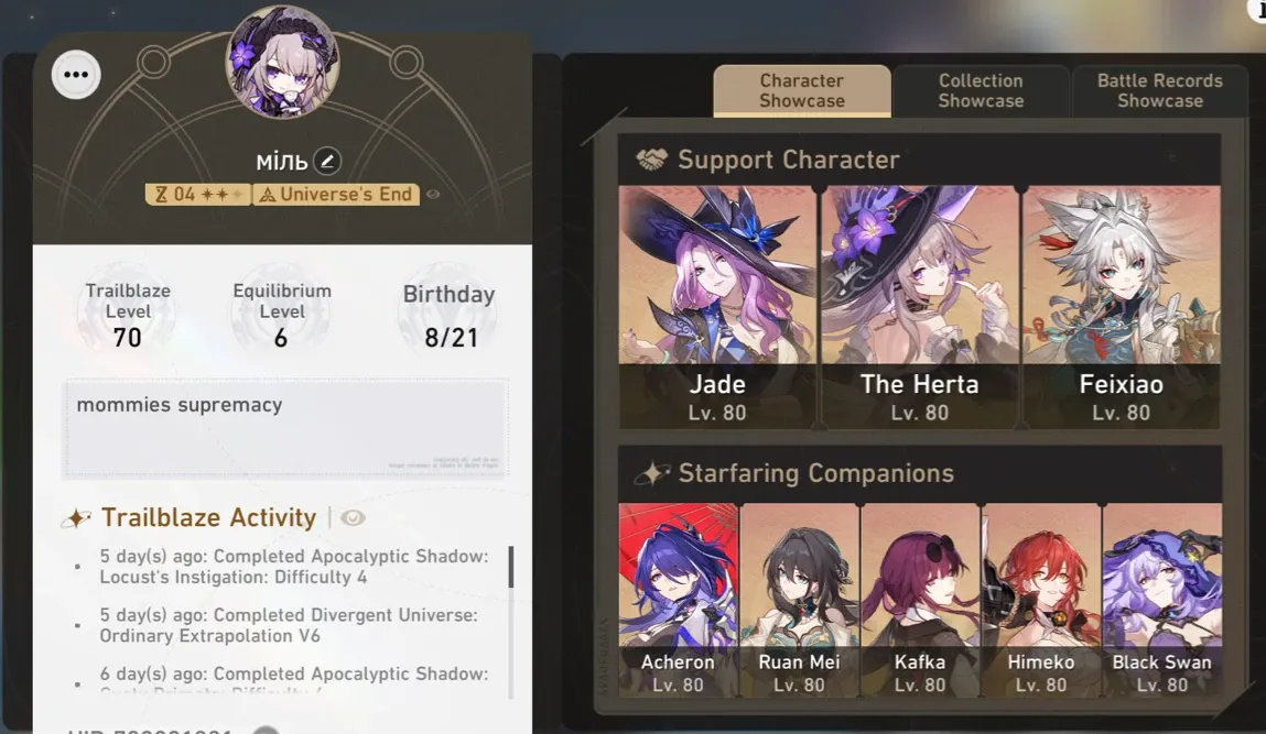 there are two types of people playing HSR.. some collect men and the ...