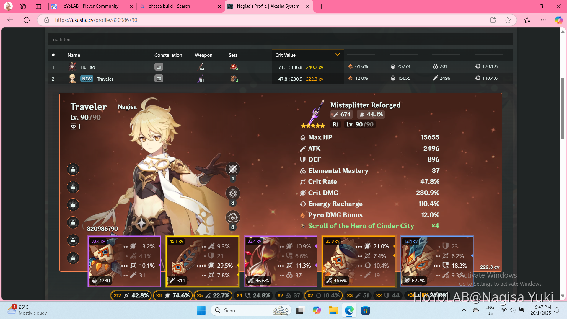 How's my buildcase of Traveler? Genshin Impact | HoYoLAB