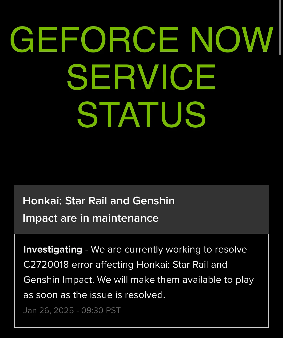 Geforce down for 24+ hours Genshin Impact | HoYoLAB