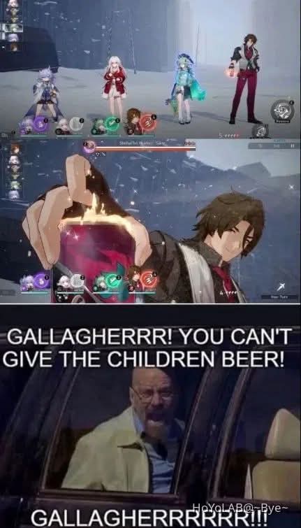 Gallagher healing the children... with beer Honkai: Star Rail | HoYoLAB