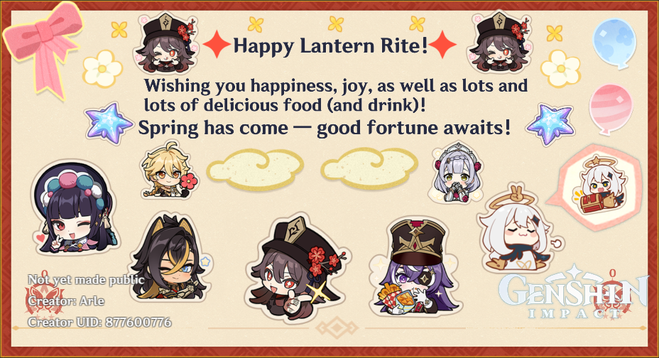 Happy Lantern Rite !!! Genshin Impact | HoYoLAB